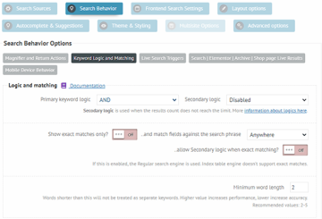 Exact & Fuzzy Matching - Ajax Search Pro for WordPress